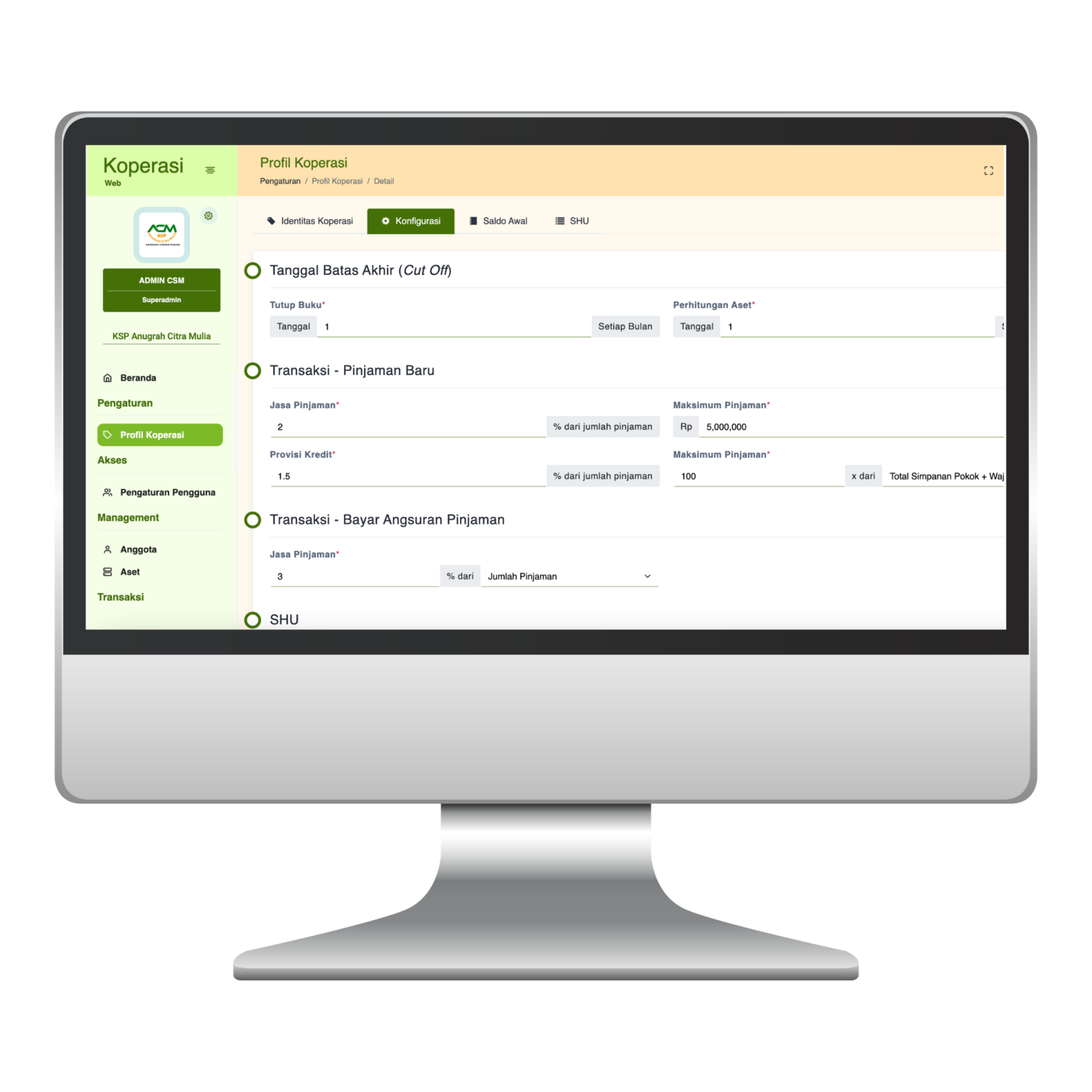 Aplikasi Koperasi Dengan Fitur Aplikasi Go Digital - Koperasi Web